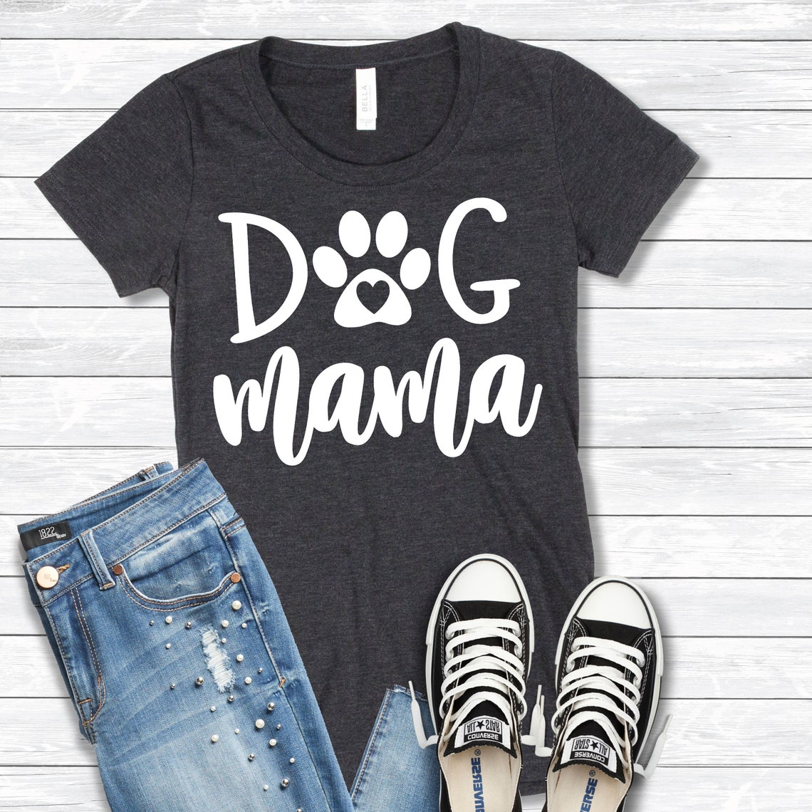 Dog Mama Paw Print Rescue Mom SVG DXF PNG Files For | Etsy