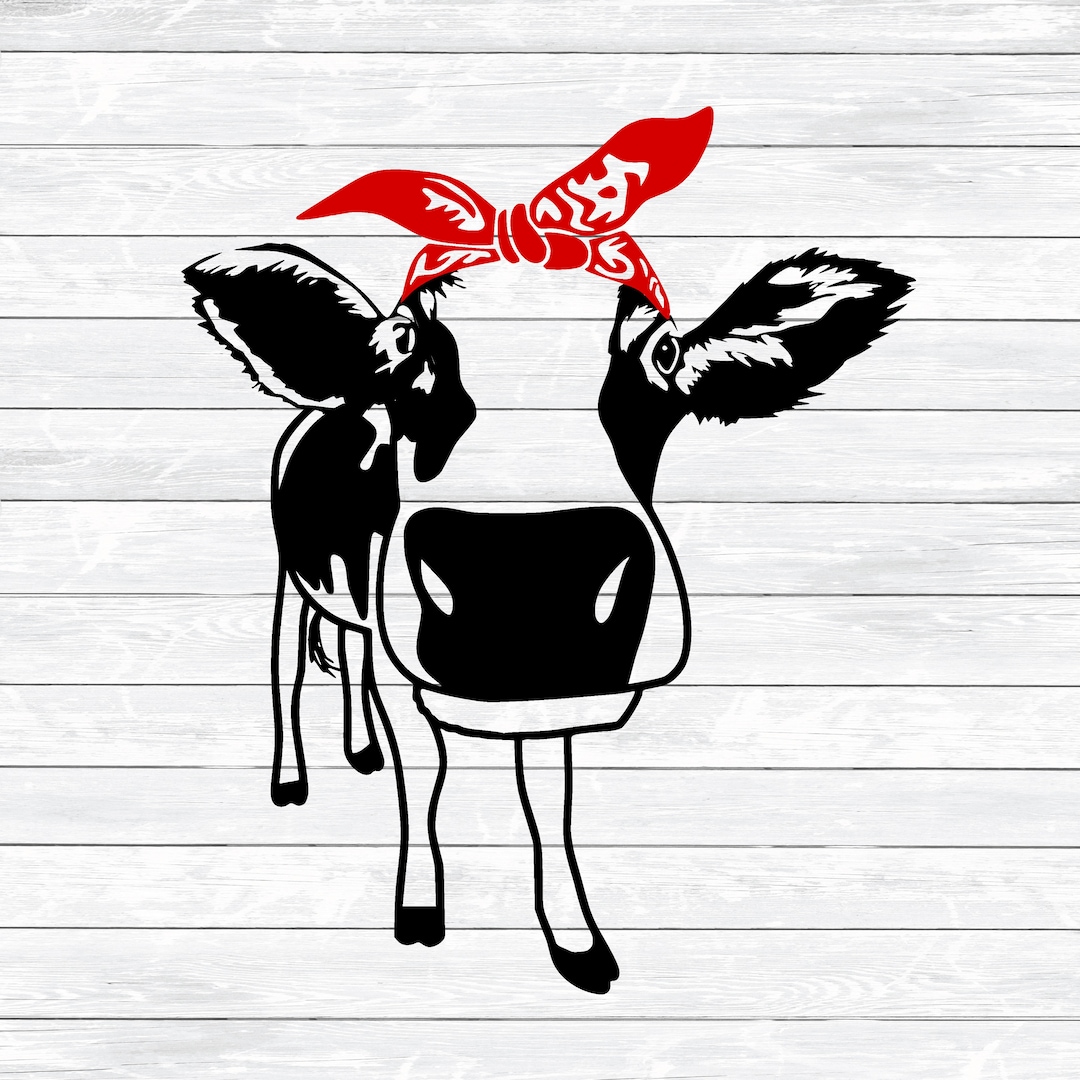 Cow Svg, Cow Head, Bandana Svg, Cow Bandana, Heifer Svg, Farm Svg ...