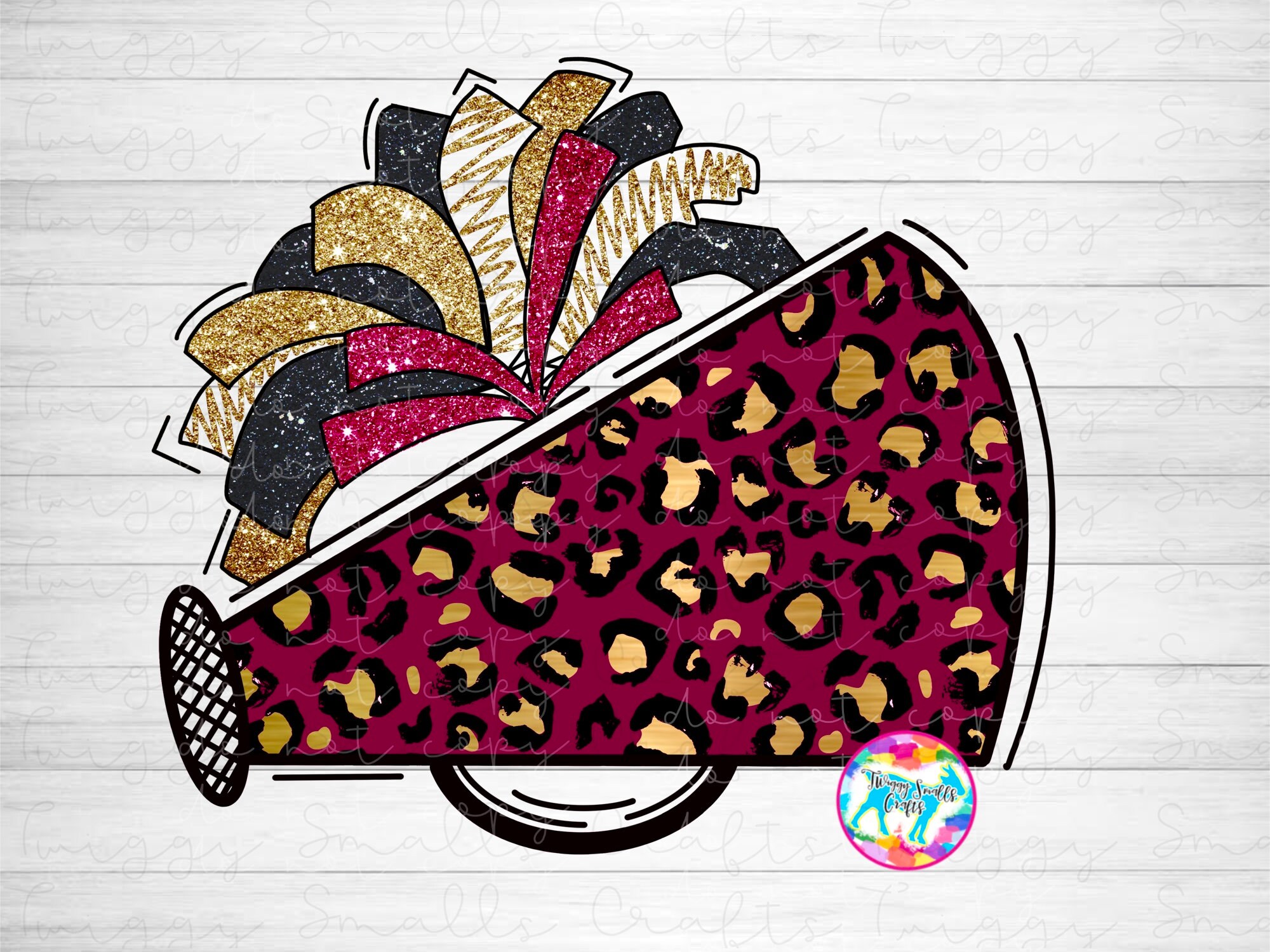 Cheer Megaphone Sublimation Design Download Maroon Gold - Etsy