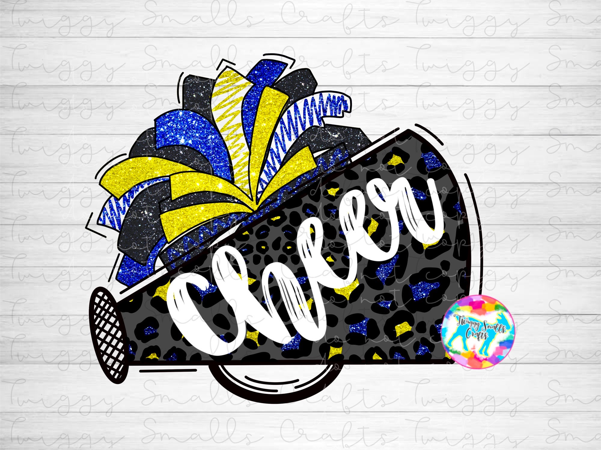 Cheer Sublimation Design Downloads Cheerleading Yellow Blue - Etsy