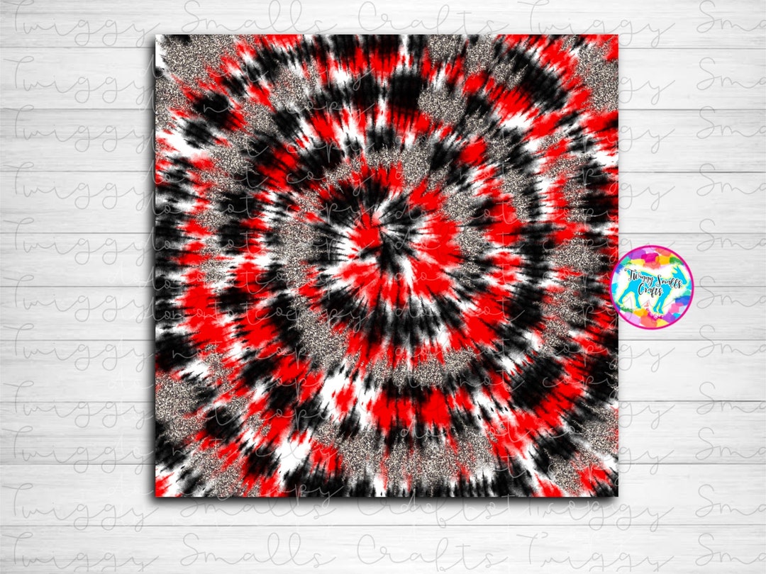 Glitter Tie Dye Sublimation Design Download, Black and Red Patterns ...