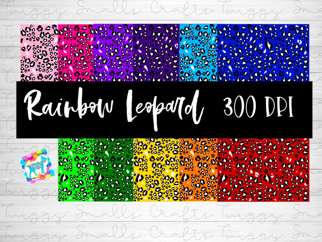 Rainbow Leopard Digital Paper, Seamless, Sublimation, Background ...