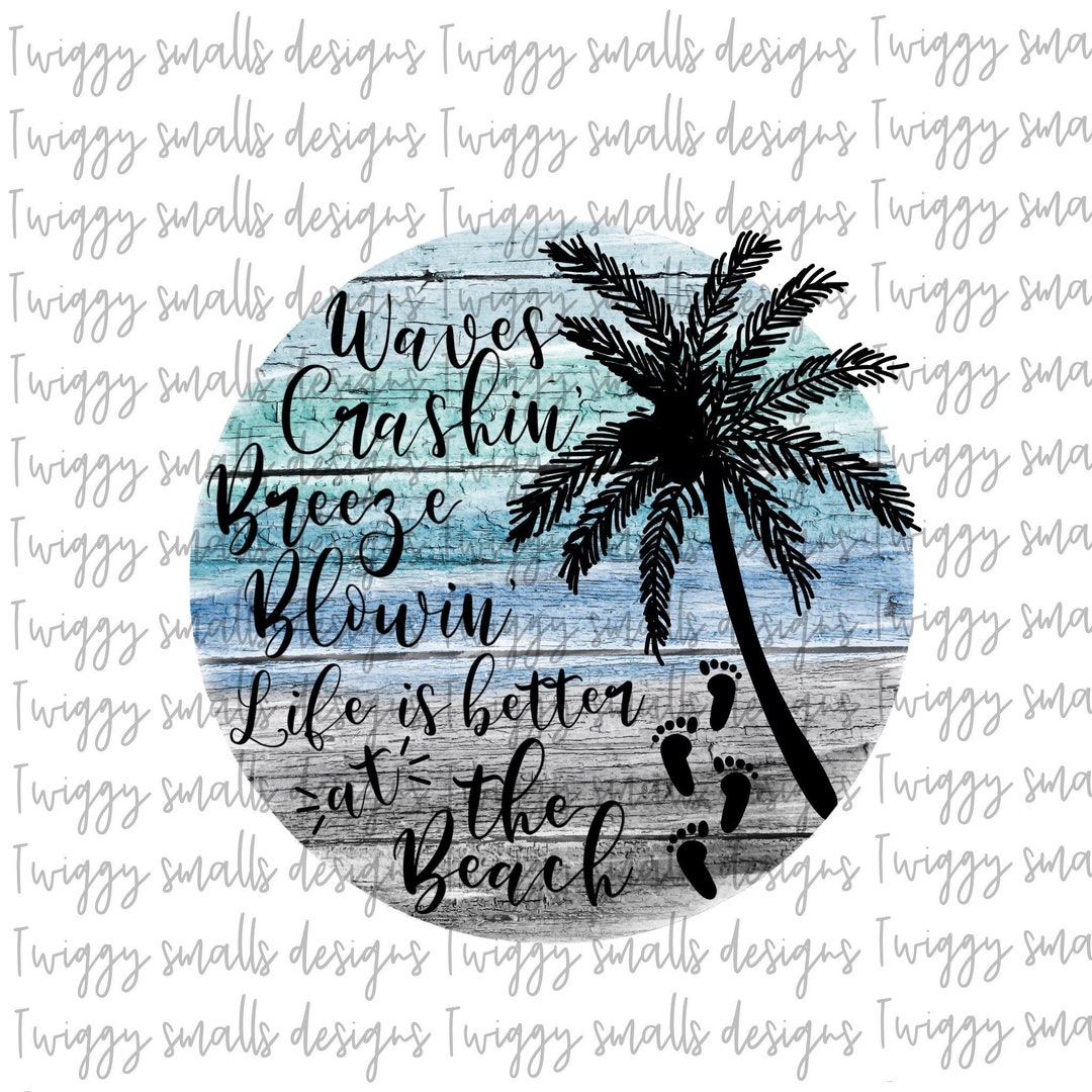 Beach Sublimation Design Download, PNG, Sublimation Transfers, Palm ...