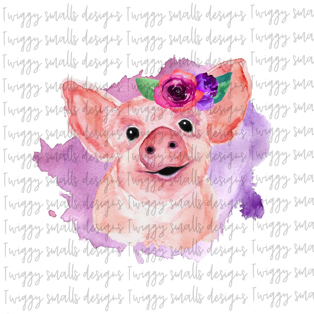 Pig, Sublimation, Design Downloads, Graphics, PNG, Watercolor, Farm ...