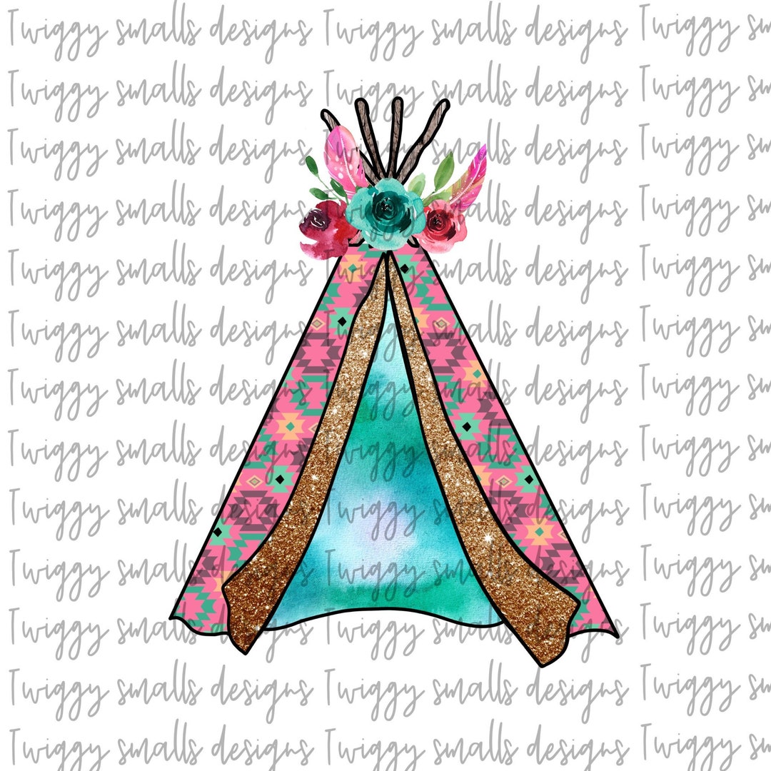 Boho Tee Pee Sublimation Design Downloads, Hand Drawn, Tribe, Tribal ...
