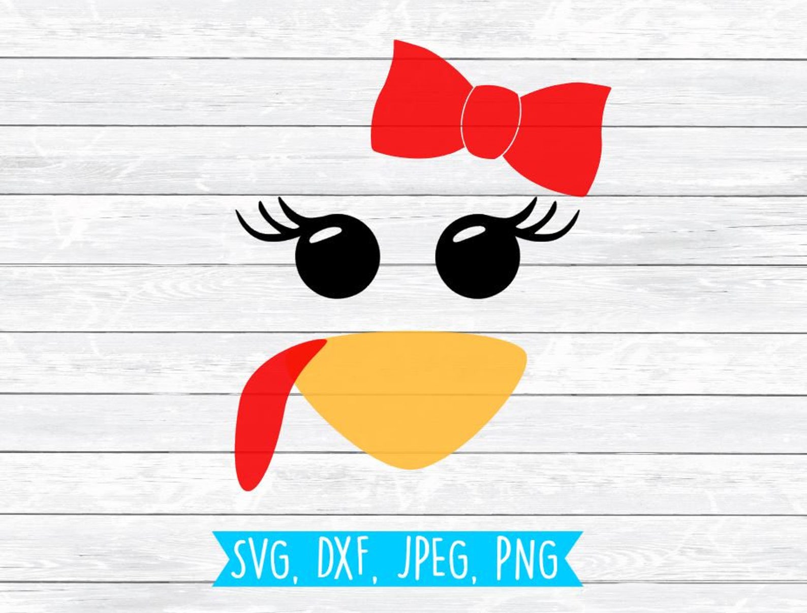 Turkey Face Girl Turkey SVG DXF Cut File Silhouette | Etsy