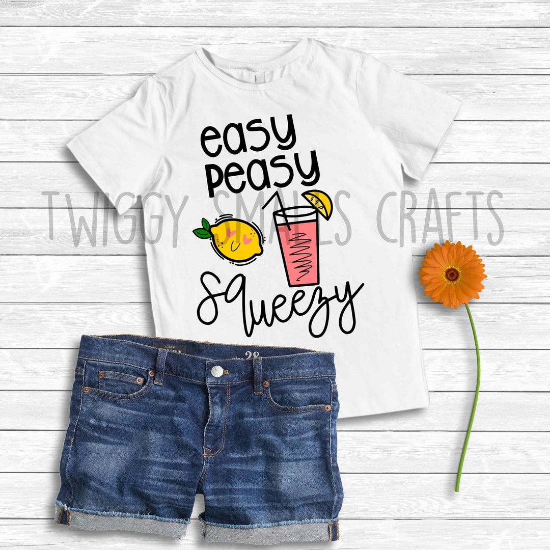 Easy Peasy Lemon Squeezy, Summer Svg, Lemonade, Hand Lettered, Hand ...
