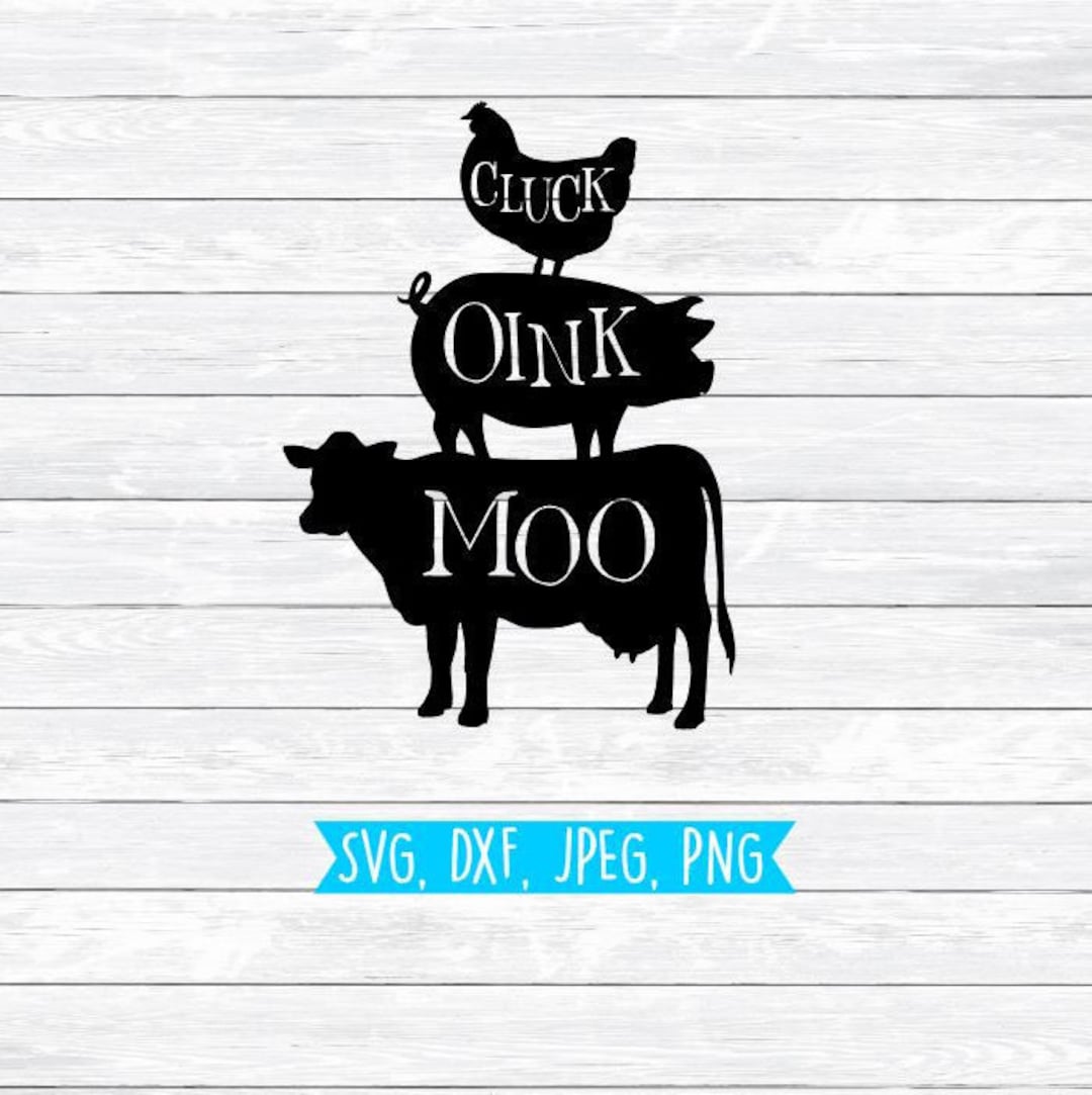 Farm Svg, Cow Svg, Farm Animals, Pig, Cow, Chicken, Svg, DXF, Png ...