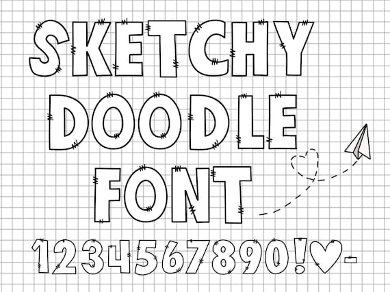 Sketchy Doodle Font Doodle Letters True Type Font - Etsy