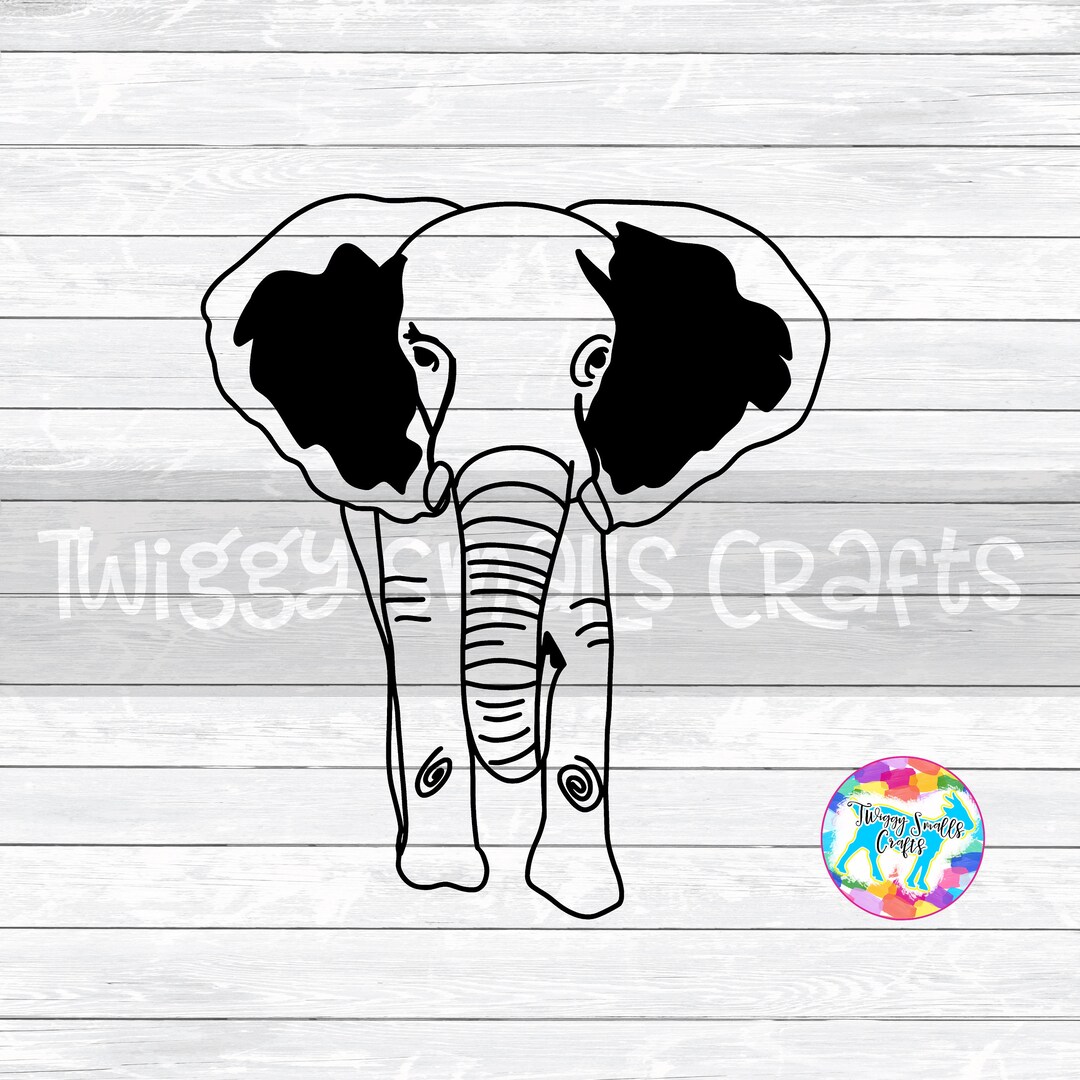 Elephant, SVG, DXF, PNG, Hand Drawn, Files For, Silhouette, Cricut, Cut ...