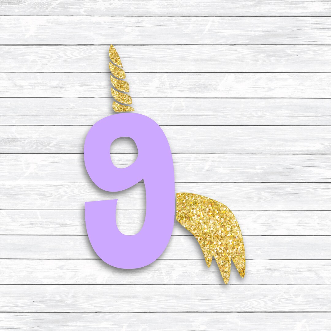 9th Birthday Girl Svg, Unicorn Birthday, Unicorn Number 9, DXF, PNG ...