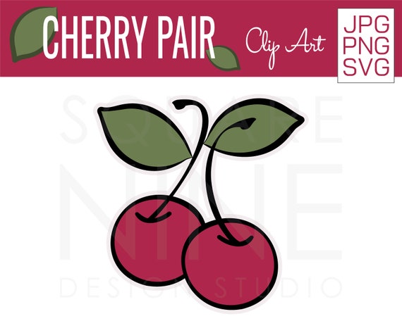 Cherry Pair Clip Art Bundle 4 Images JPG PNG SVG Files | Etsy