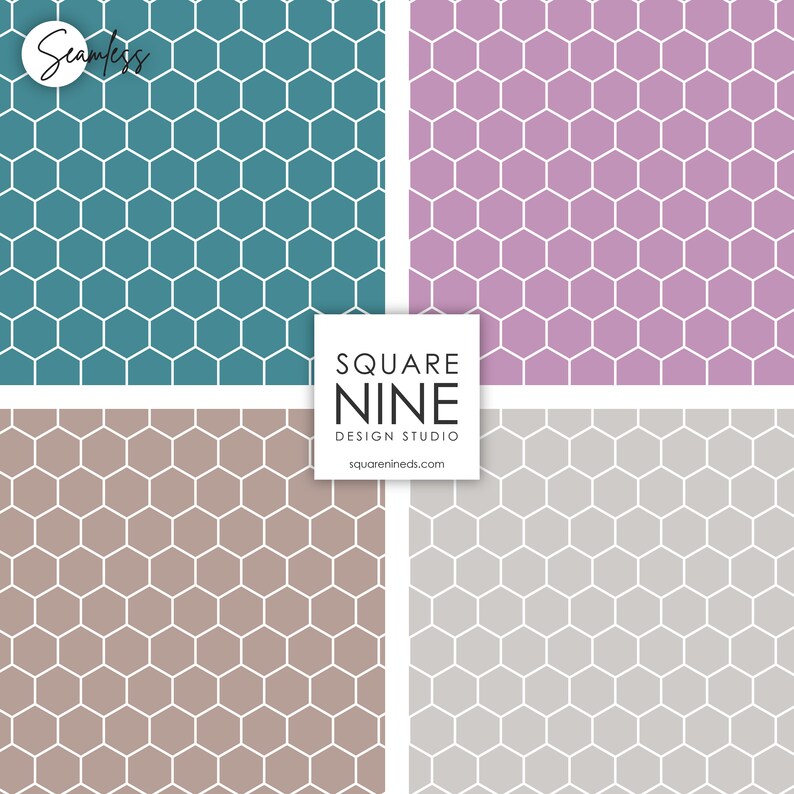 Hexagon Pastel Rainbow Digital Paper Pack | 16 Seamless 12x12 Designs ...