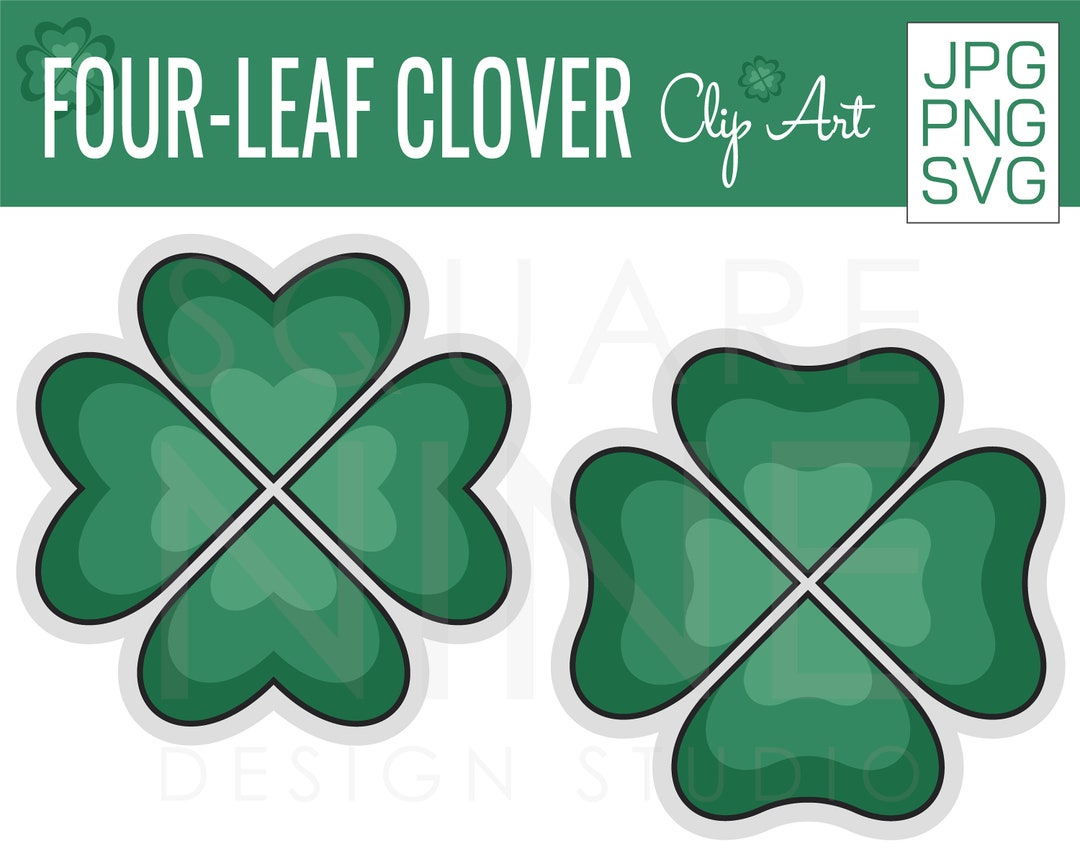 Four-leaf Clover Clip Art Bundle 8 Images JPG PNG SVG - Etsy