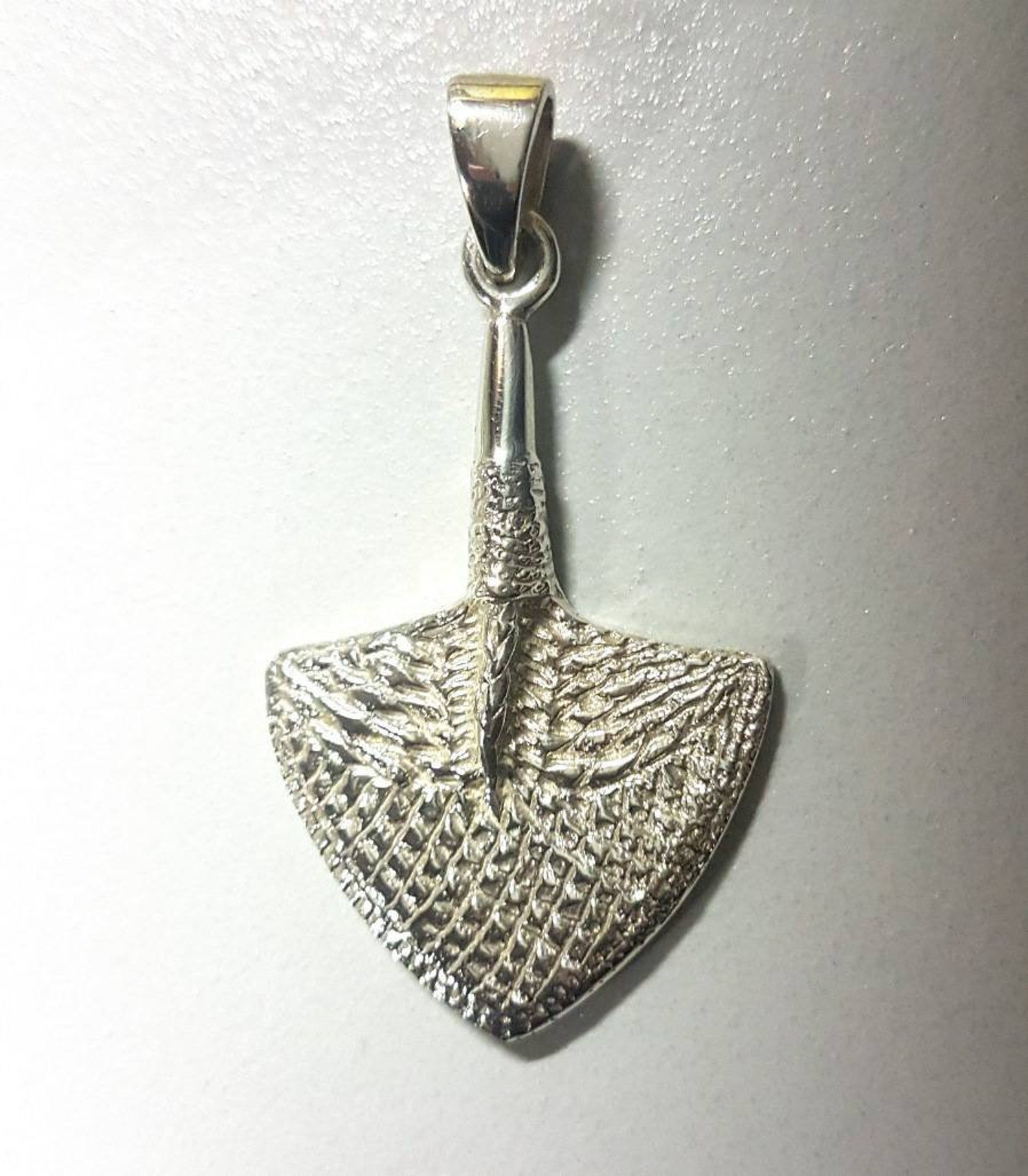 Tongan fan hand sculpted pendant cast in solid sterling | Etsy