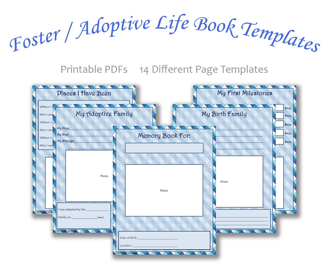 Foster/adoptive Life Book Templates (PDF Download) Blue - Etsy