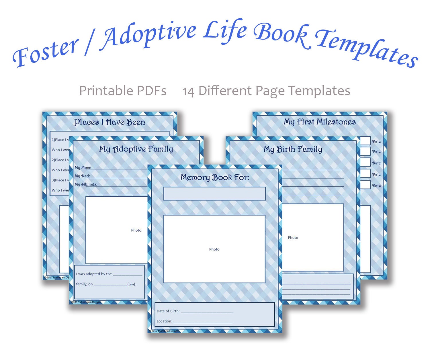 Foster/adoptive Life Book Templates (PDF Download) Blue - Etsy