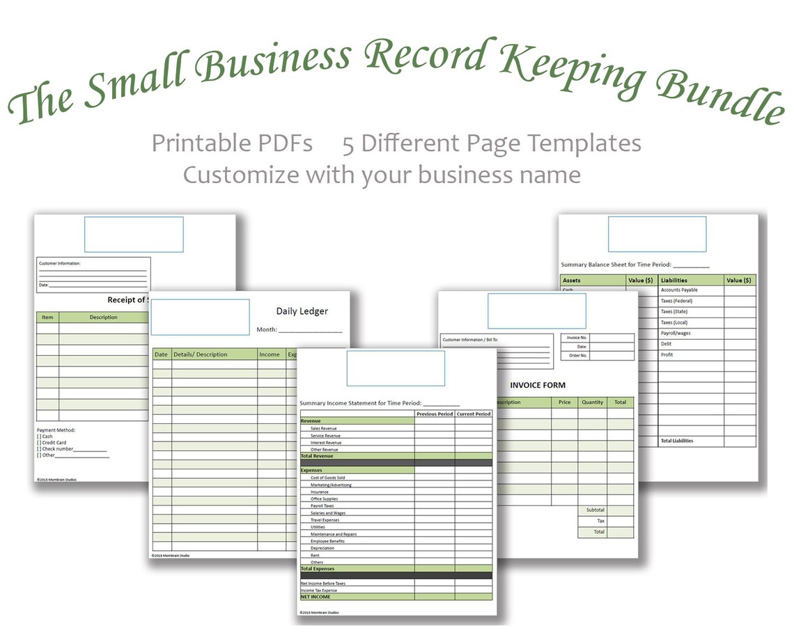 Small Business Record Keeping Bundle - Etsy