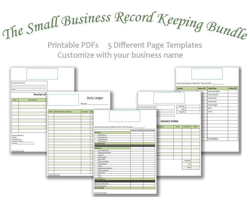 Small Business Record Keeping Bundle - Etsy