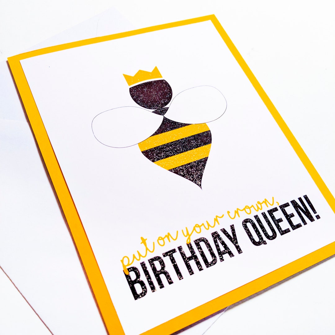 Birthday Queen Bee Card - Etsy