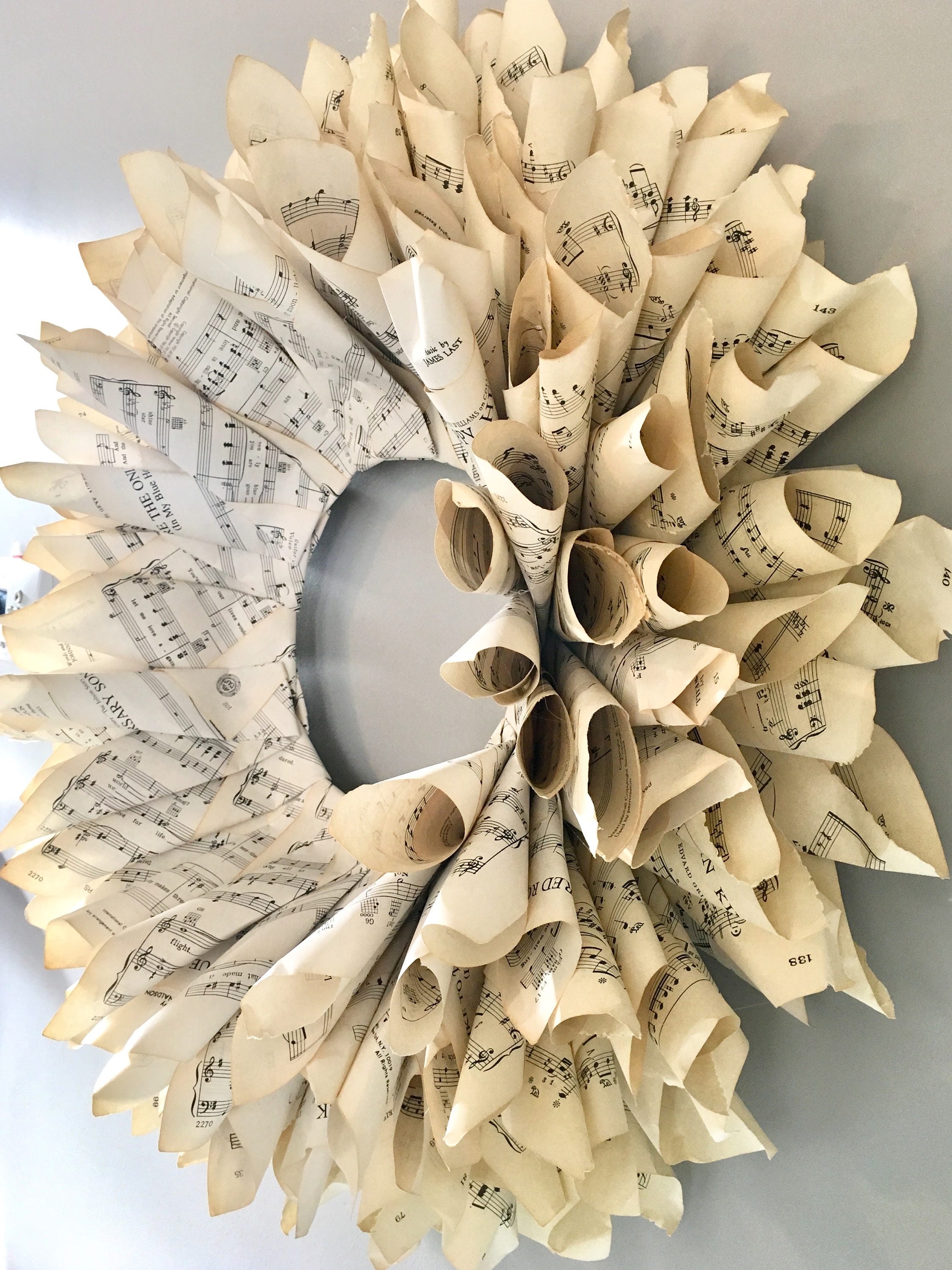 Vintage Sheet Music Wreath - Etsy