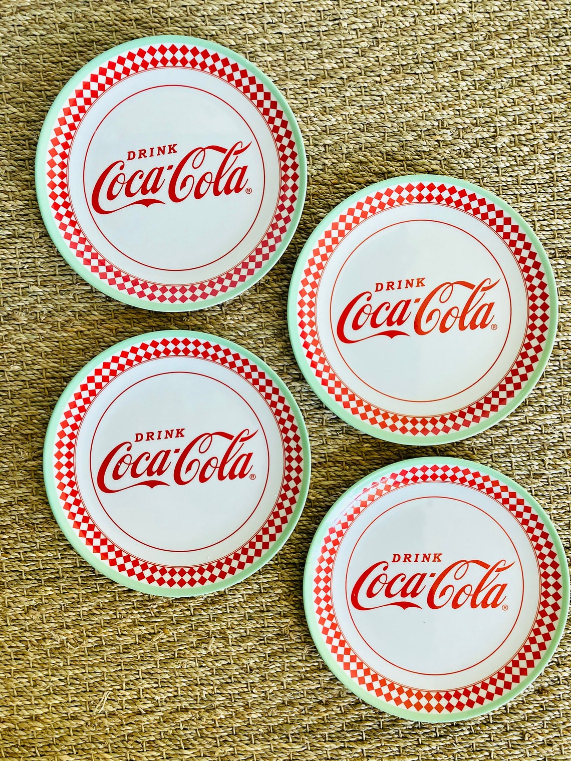 Melamine Coca Cola Plates Set of 4 - Etsy