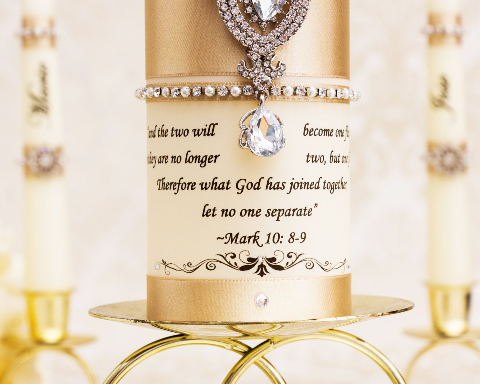 Wedding Unity Candle Set Champagne Wedding Candles - Etsy