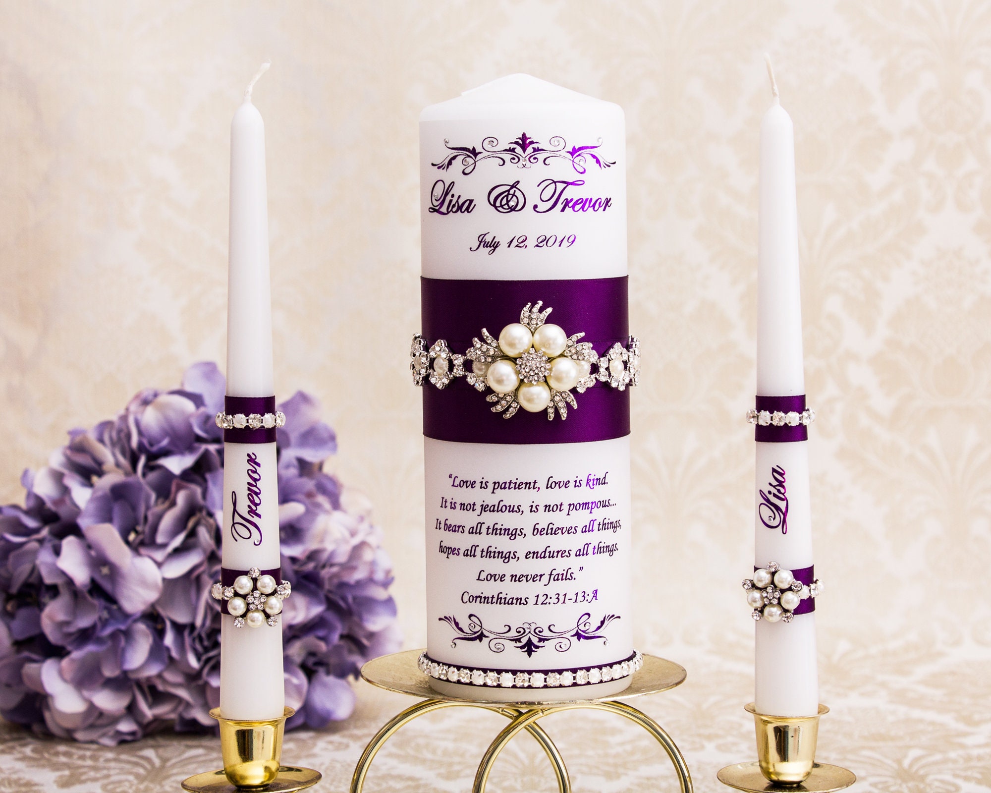 Personalized Unity Candle Set for Wedding Wedding Unity - Etsy