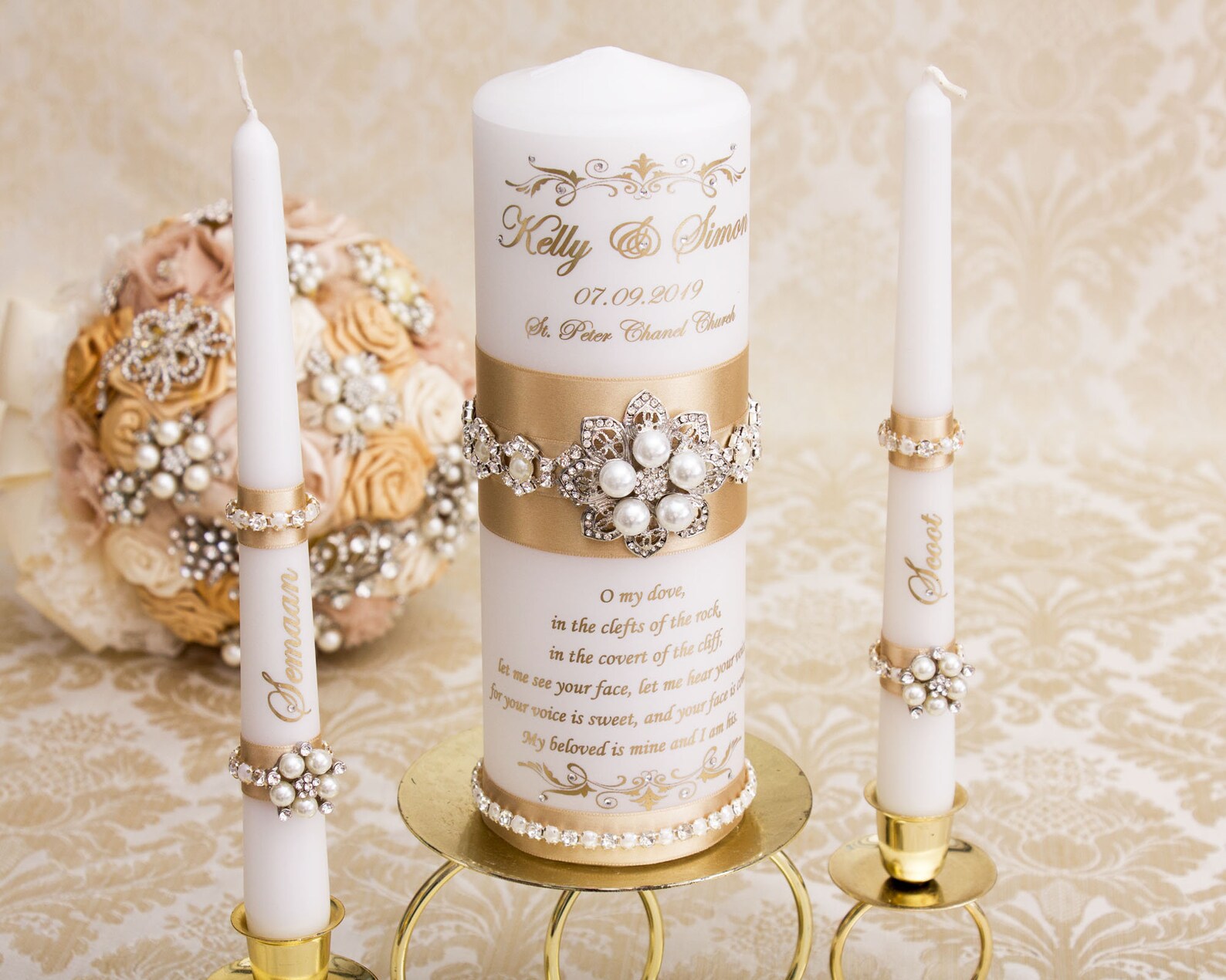 Personalized Unity Candle Set for Wedding Ceremony With - Etsy