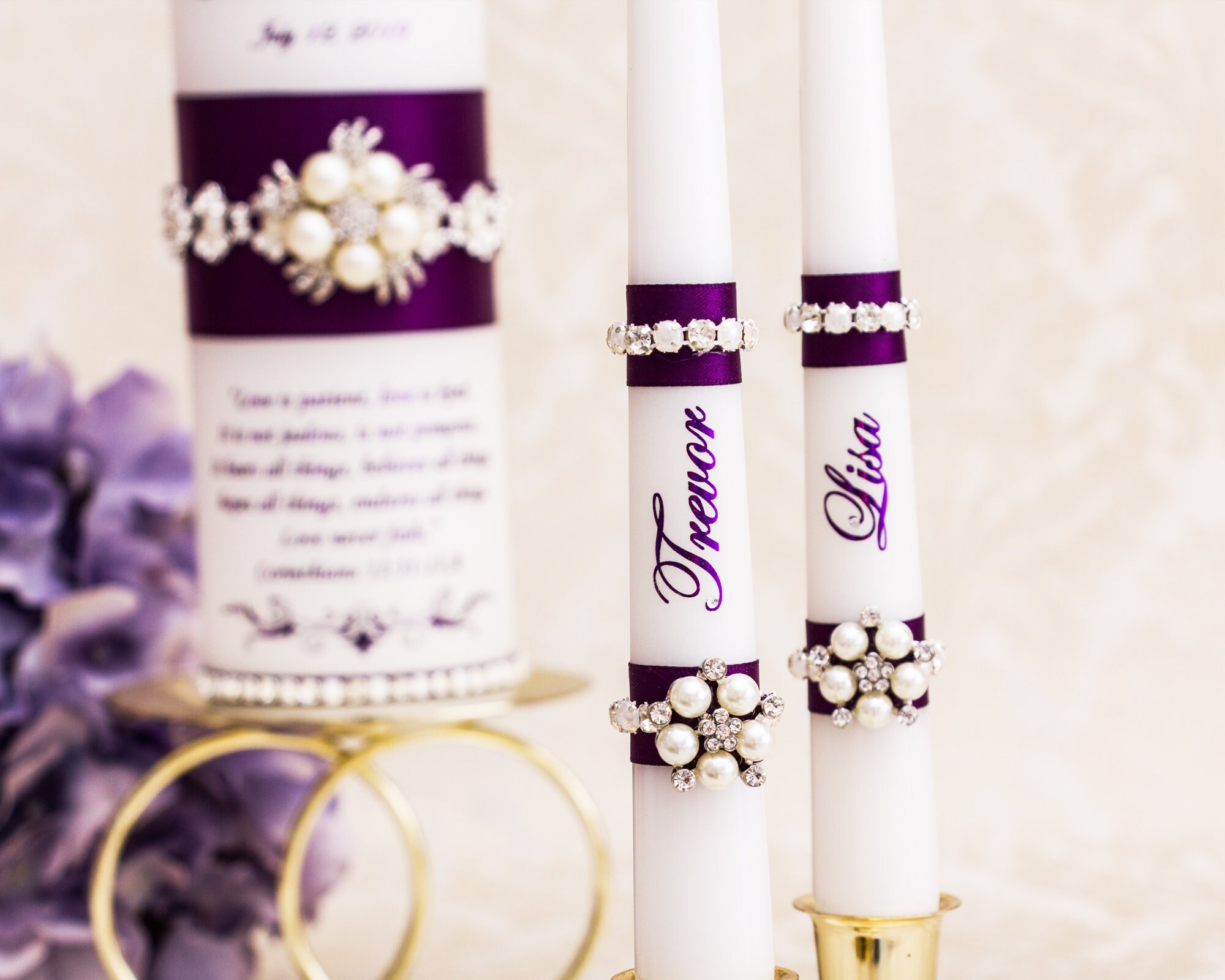 Personalized Unity Candle Set for Wedding Wedding Unity - Etsy