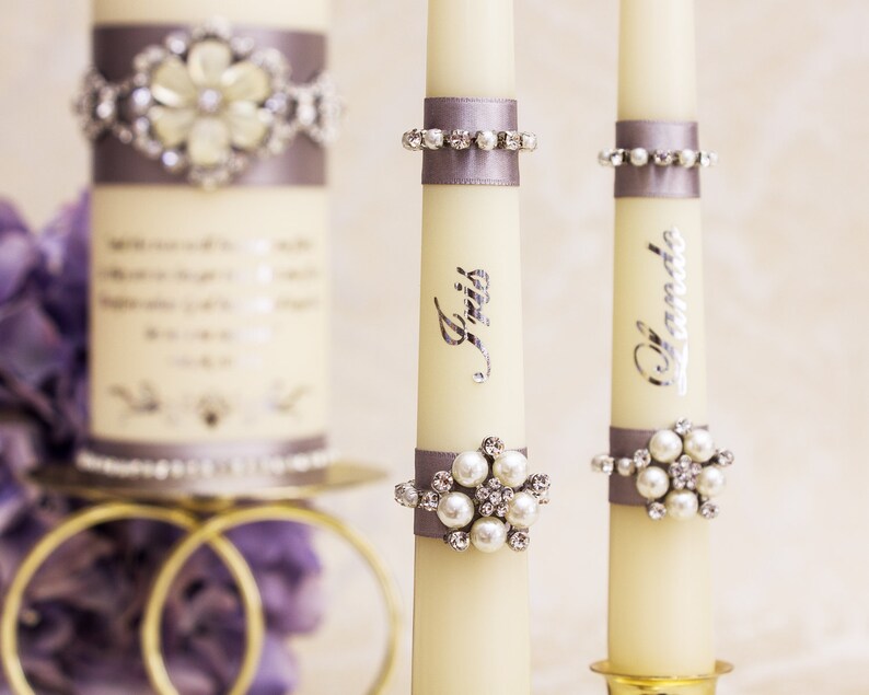 Personalized Unity Candle Set for Wedding Ceremony With Silver - Etsy