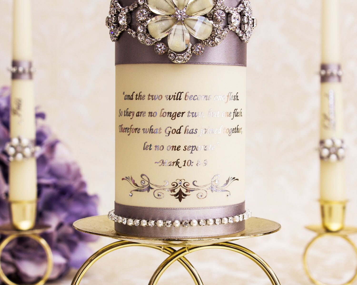 Personalized Unity Candle Set for Wedding Ceremony With Silver - Etsy
