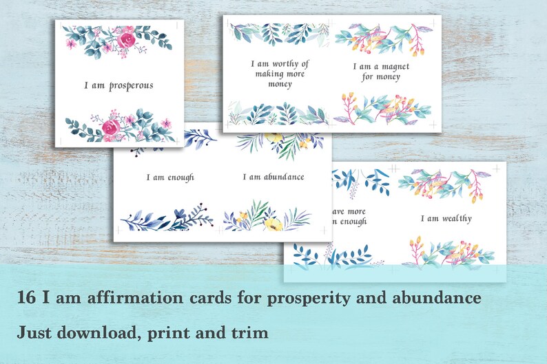 I Am Affirmation Cards - Prosperity and Abundance Affirmation Cards ...