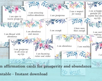 20 Affirmations for Abundance Cards - Etsy