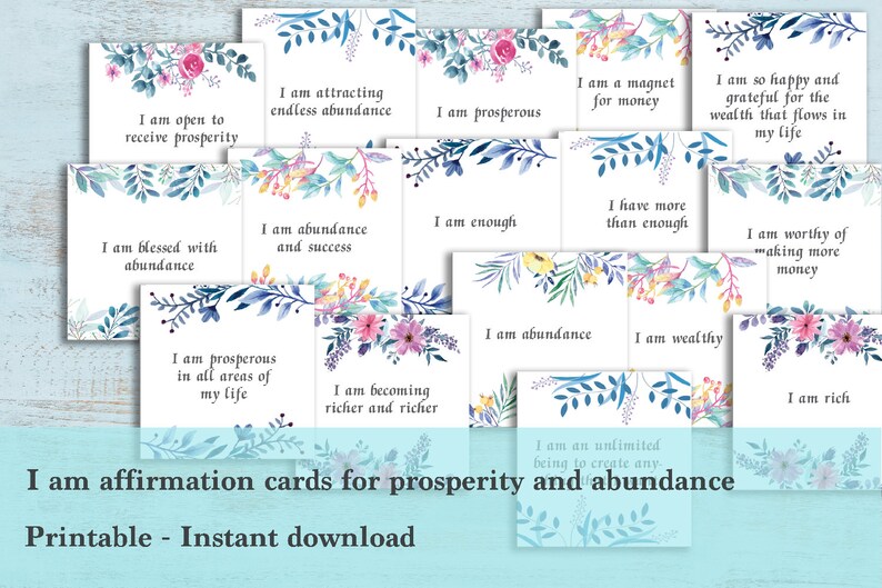 I Am Affirmation Cards - Prosperity and Abundance Affirmation Cards ...