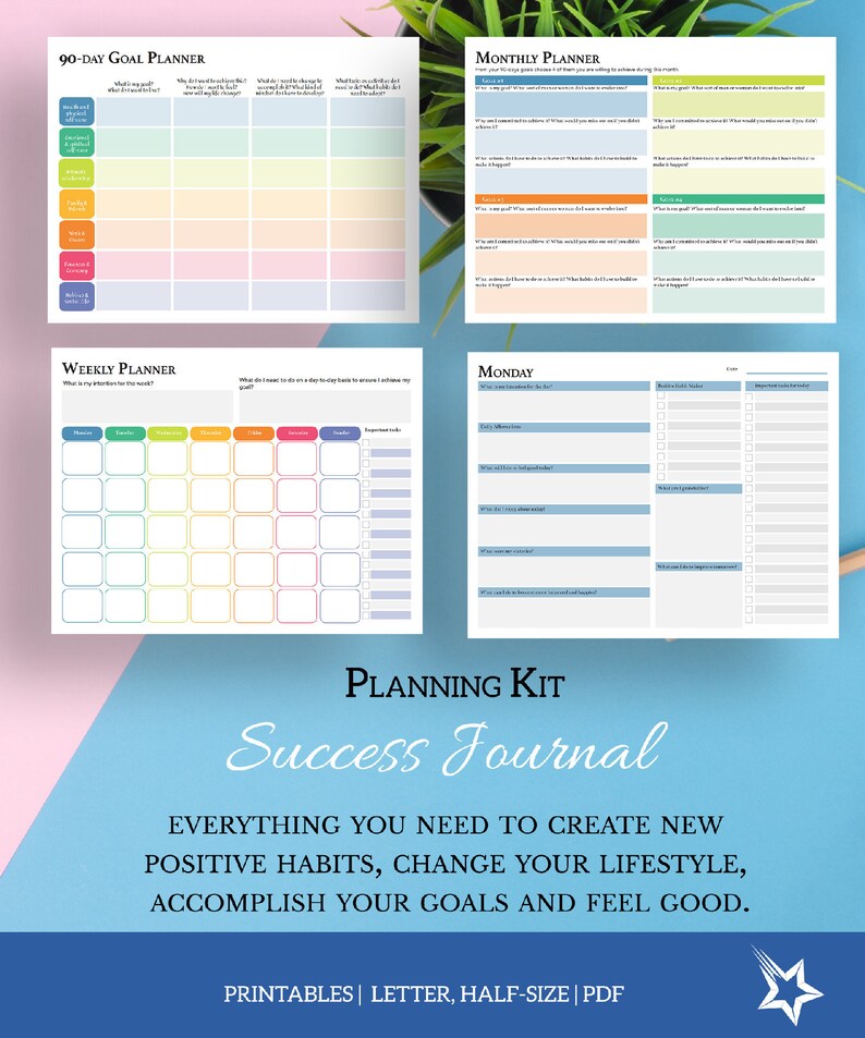 Success Planner, Planning Kit With Goal Planner, Monthly Planner ...