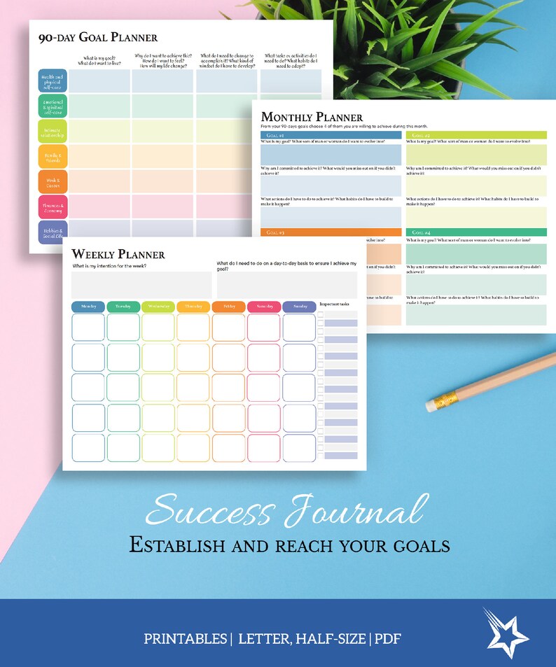 Success Planner, Planning Kit With Goal Planner, Monthly Planner ...
