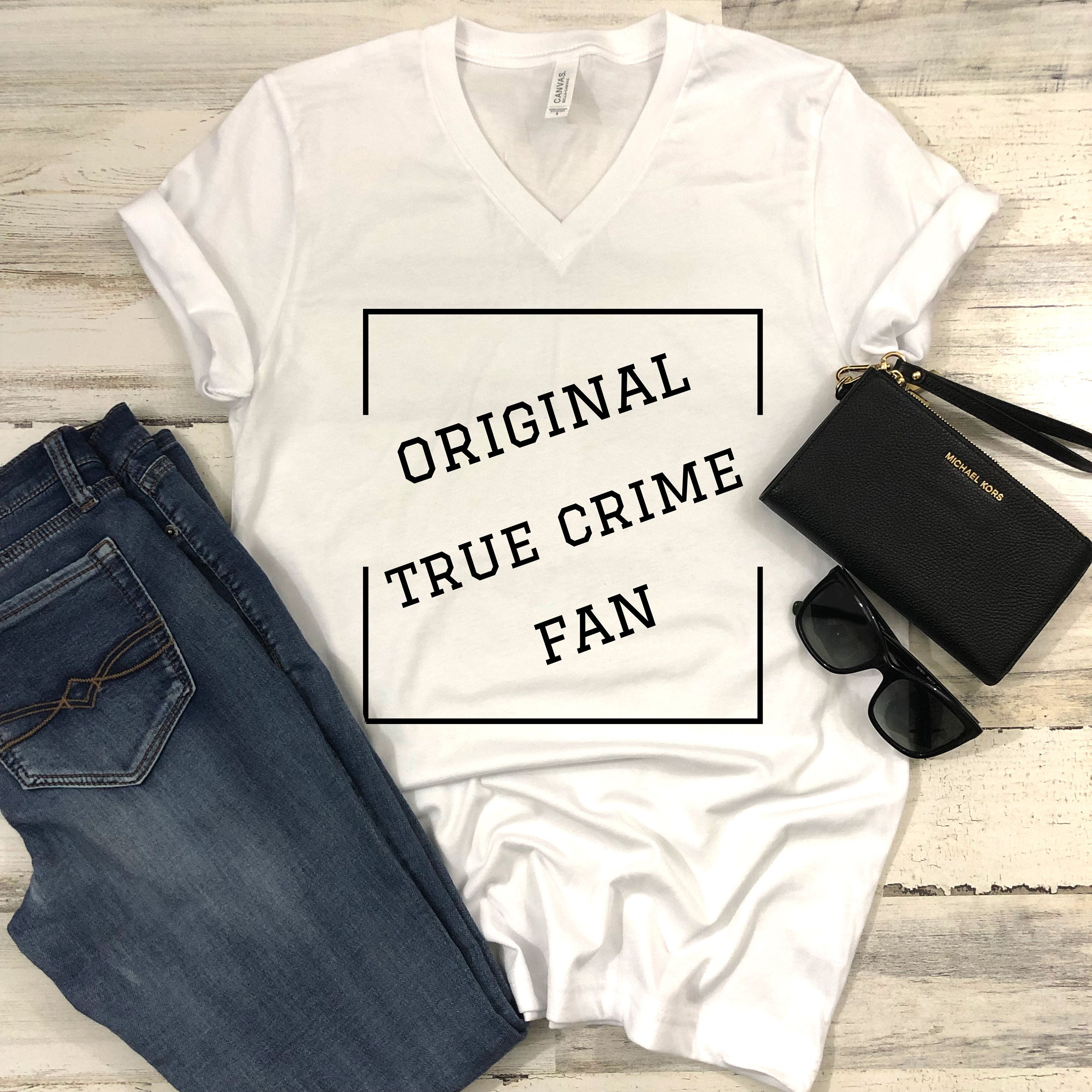 Original True Crime Fan Short Sleeve V-neck T-shirt - Etsy