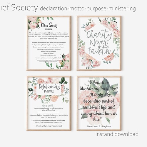 Relief Society Bulletin Board Set Declaration Motto - Etsy