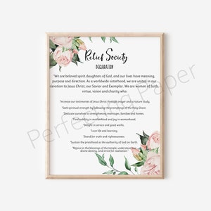 Relief Society Theme, Motto, Declaration, Ministering, Bulletin Board ...