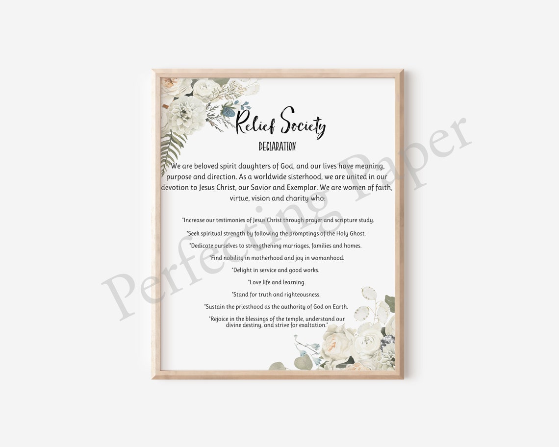 Relief Society Bulletin Board Set Declaration Motto - Etsy