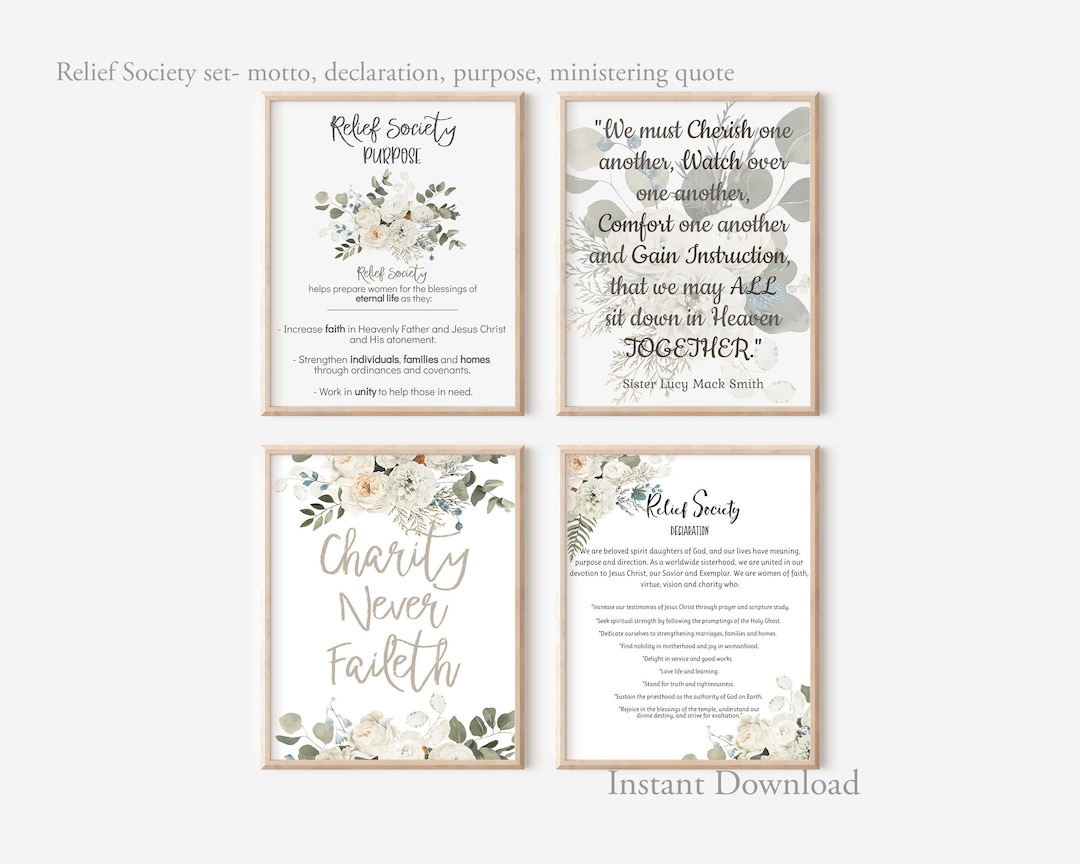 Relief Society Bulletin Board Set Declaration Motto - Etsy