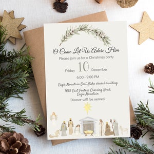 Religious Christmas Party Invitation, Relief Society, Ward, Lds, Stake ...