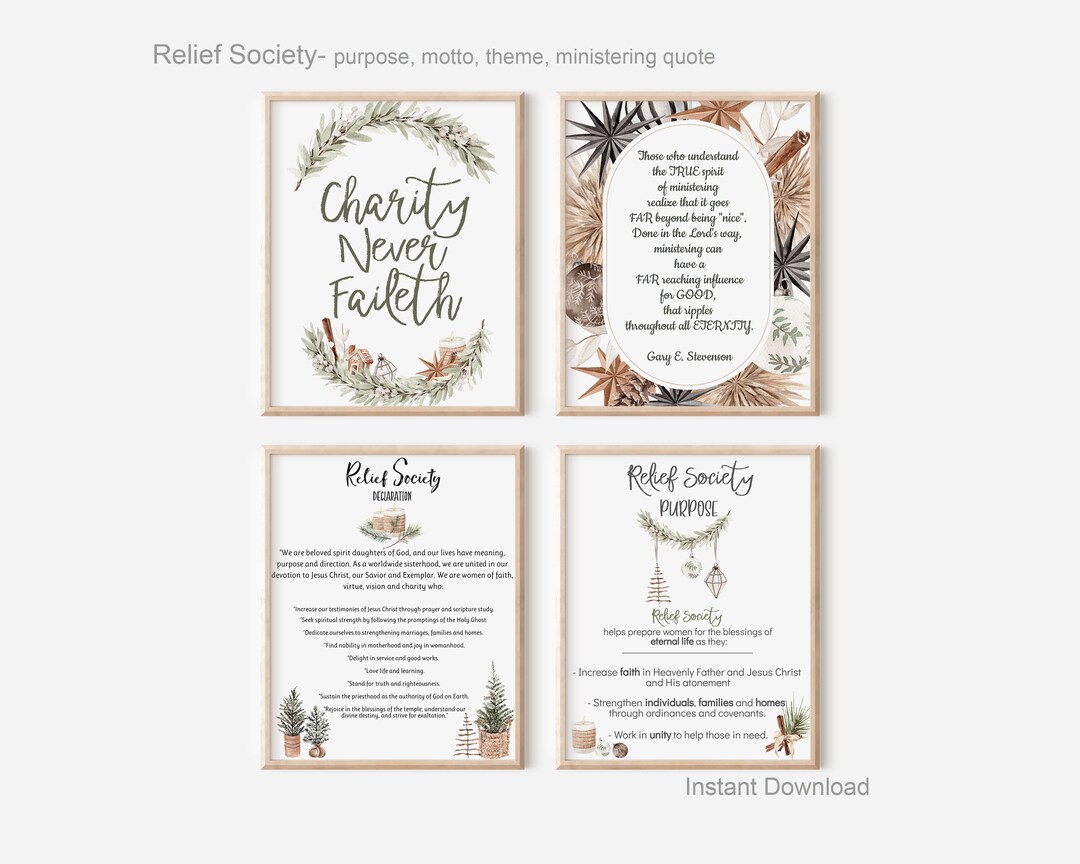Relief Society Declaration, Motto, Theme, Ministering Quote, Bulletin ...