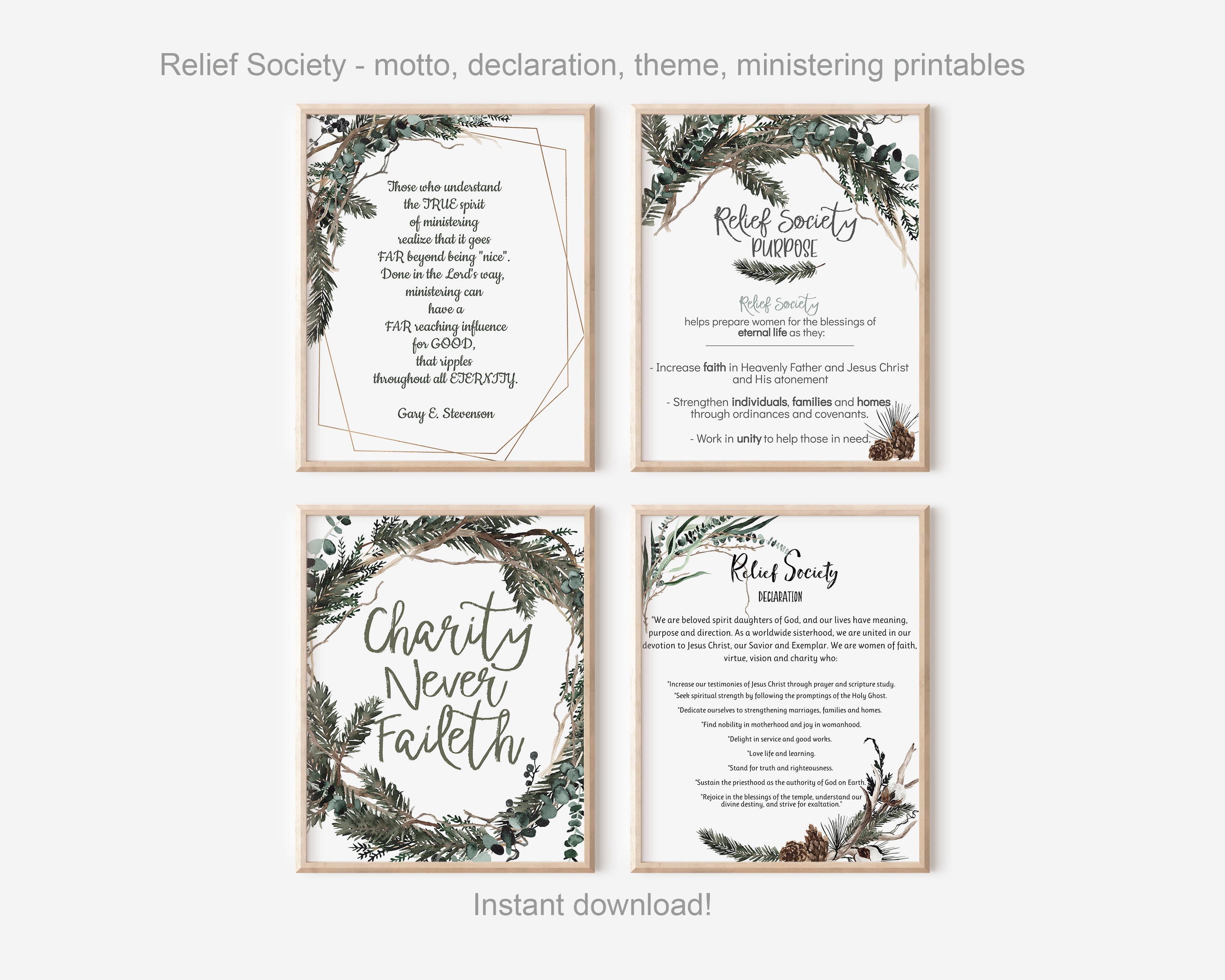 Relief Society Declaration, Motto, Ministering, Theme, Printable ...