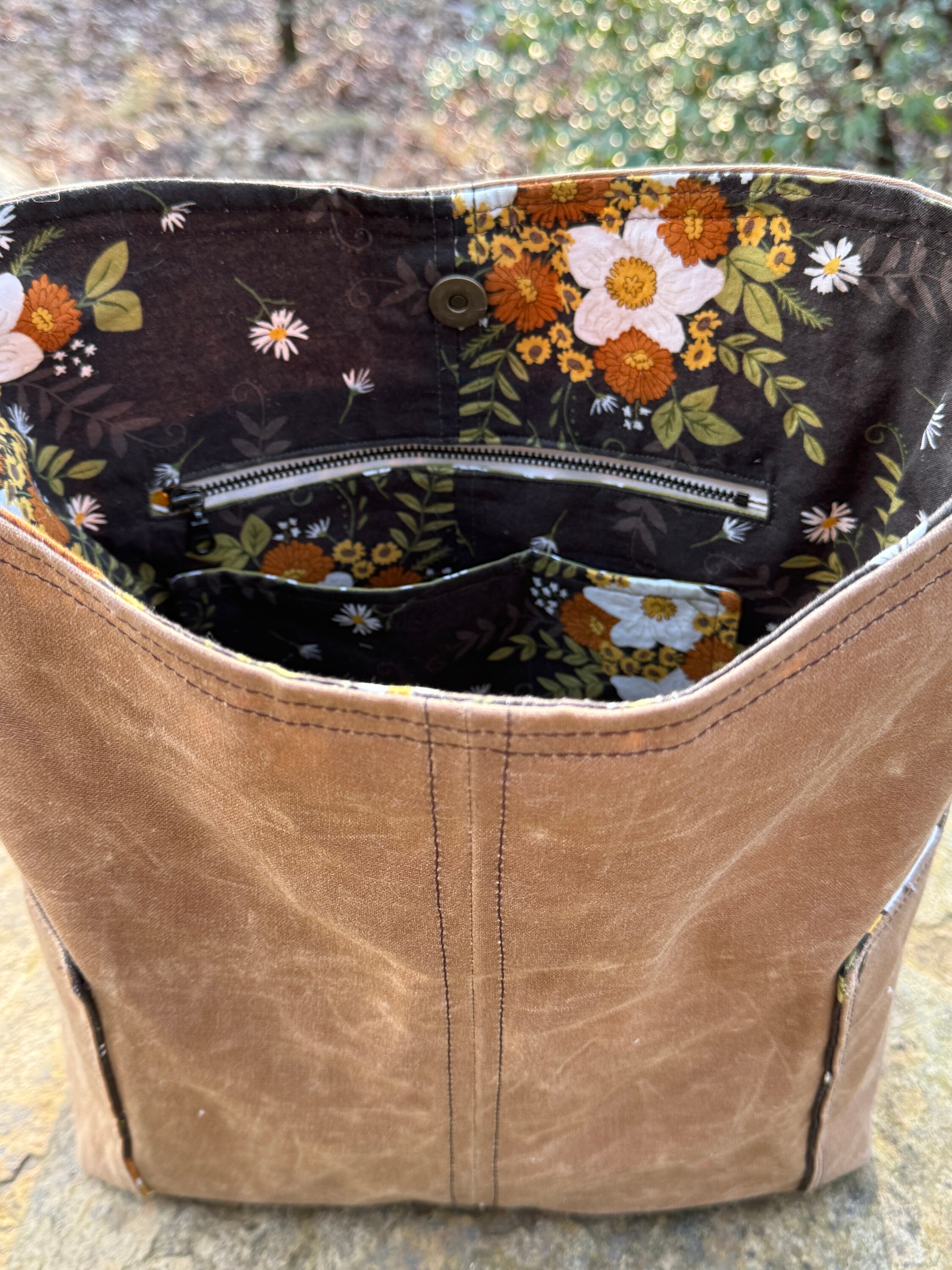 Waxed Canvas Crossbody, Mid-sized Tote, Boho Bag, Rustic Purse ...