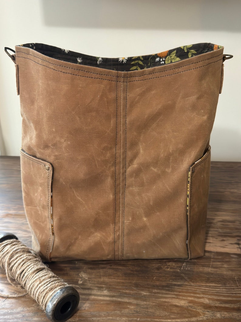 Waxed Canvas Crossbody, Mid-sized Tote, Boho Bag, Rustic Purse ...
