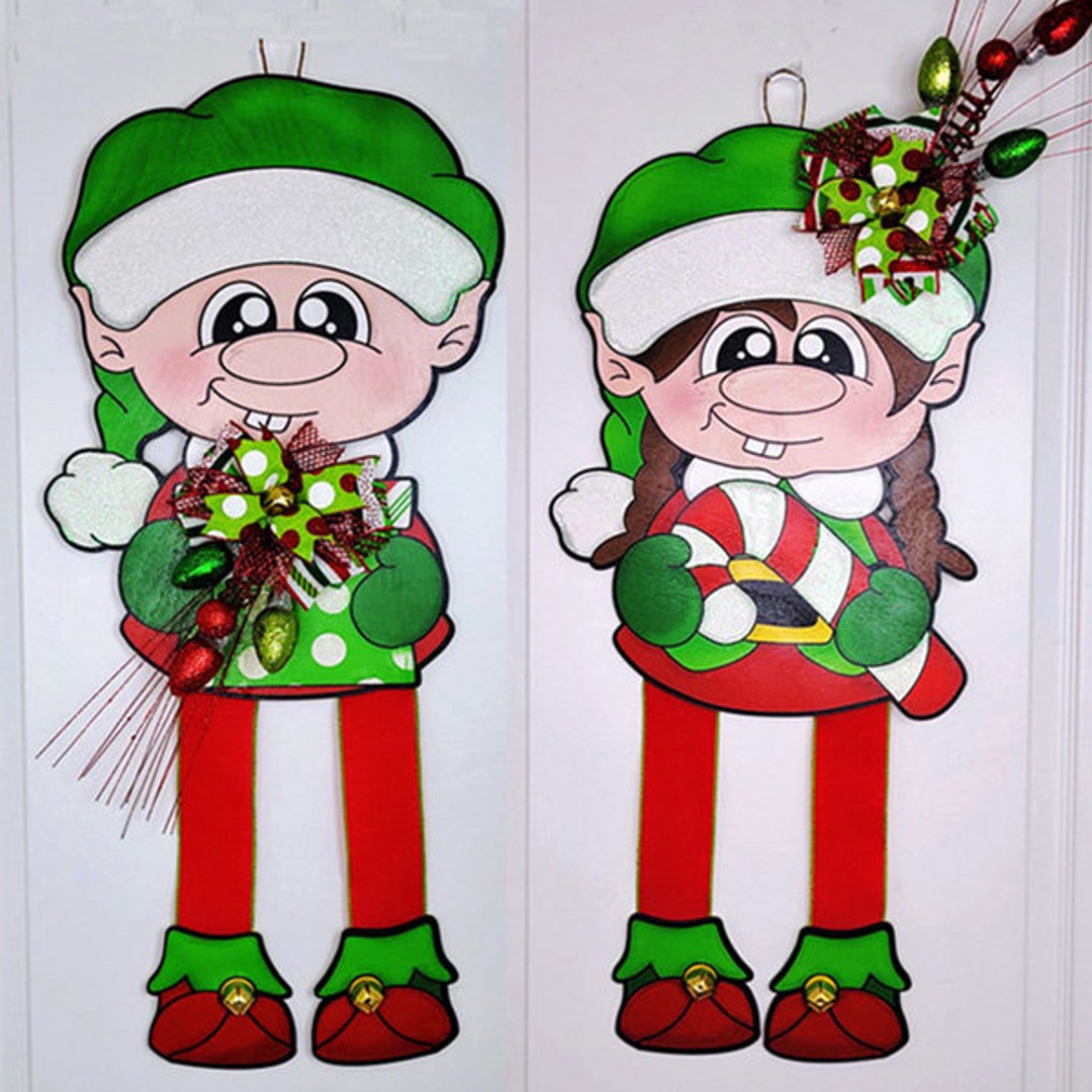 Elf Door Hanger for Front Door, Whimsical Door Hanger for Front Door ...