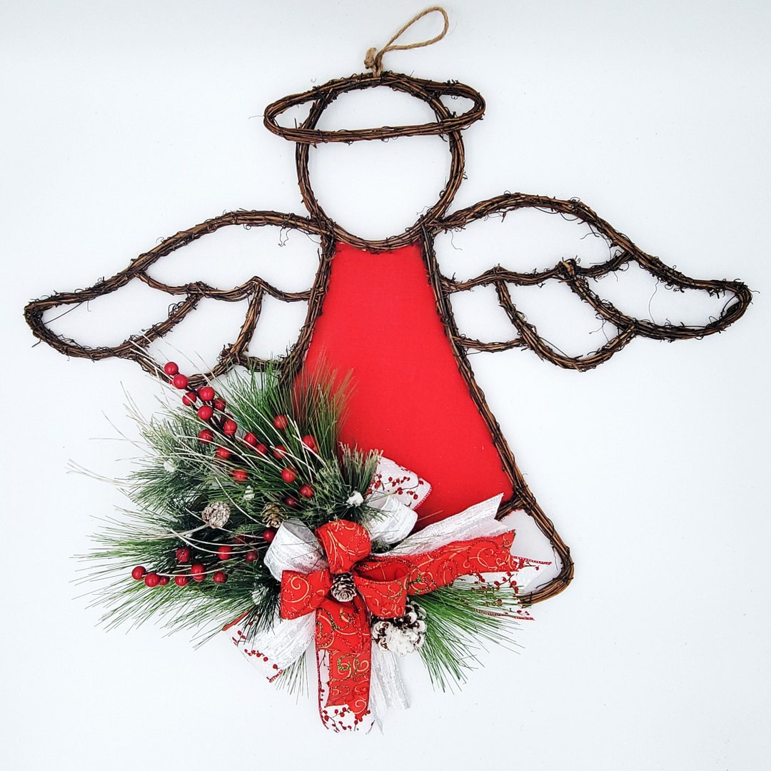 Angel Hanger for Front Door, Angel Wreath for Front Door, Christmas ...