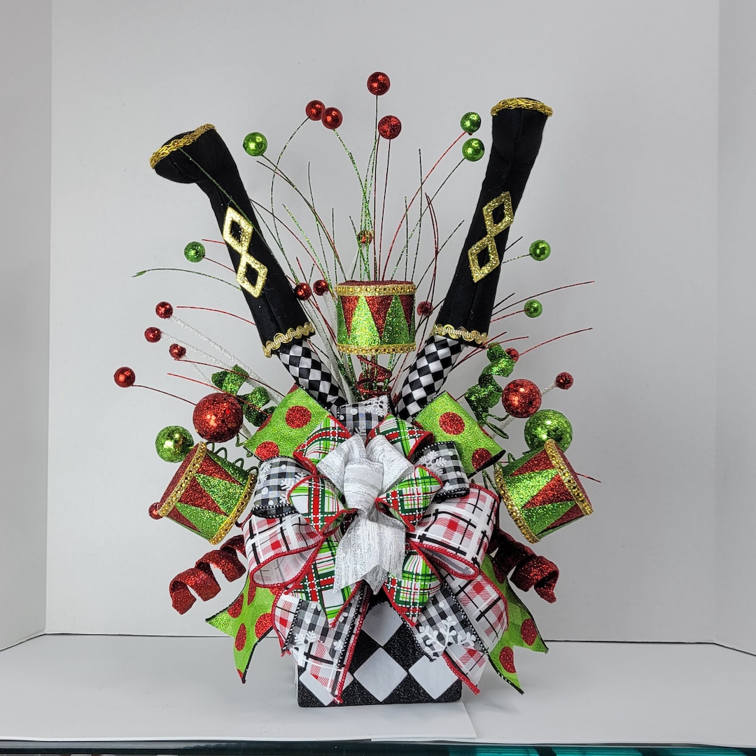 Christmas Nutcracker Centerpiece Arrangement, Whimsical Centerpiece for Table, Christmas Gift ...
